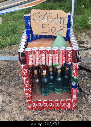 Roadside fuel stand in Thailand Stock Photo - Alamy