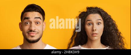 Emotional surprised female face arabic 20s young girlfriend millennial pretty ethnic woman ...