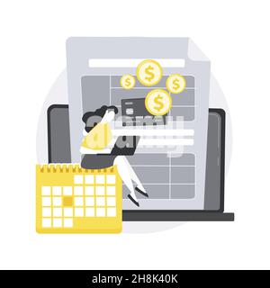 Pay a balance owed abstract concept vector illustration. Making credit ...
