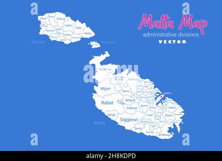 Infographics of Malta regions map whit names vector Stock Vector Image ...