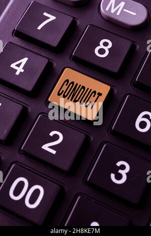 Writing displaying text Code Of Conduct, Business approach Ethics rules ...