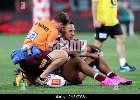 Felise Kaufusi of the Maroons during Game 1 of the 2018 State of Origin ...