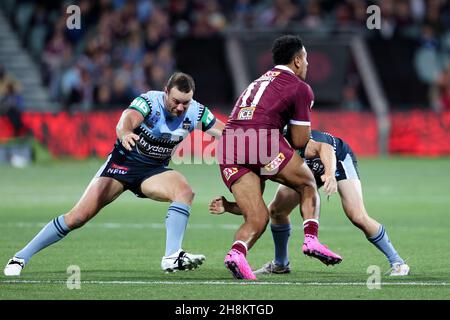 Felise Kaufusi of the Maroons during Game 1 of the 2018 State of Origin ...