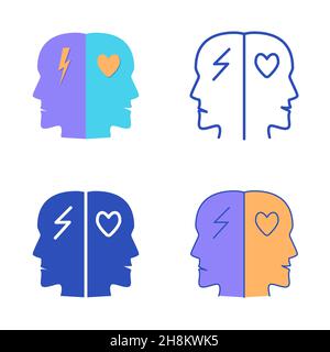 BPD - Borderline Personality Disorder icon showing mental illness idea ...