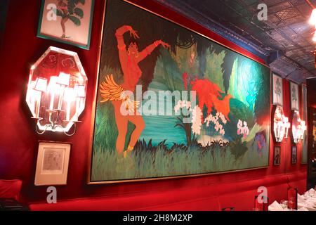 General view of the French restaurant Chez Josephine in New York, NY on ...