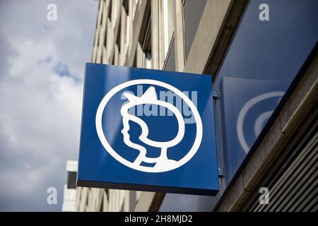 Irma, Danish supermarket chain, sign on facade; Copenhagen, Denmark ...