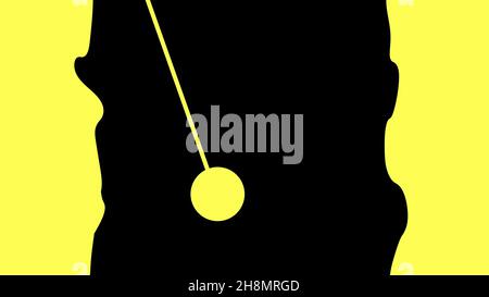 3d illustration - pendulum in minimal style on a yellow background ...