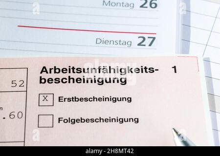 Certificate of incapacity for work, initial certificate, follow-up ...