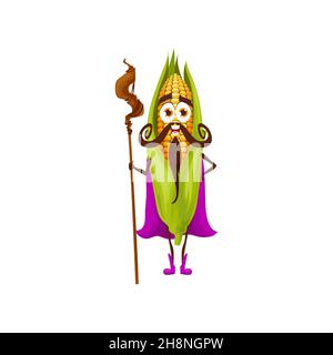 Vector illustration of a funny corncob in cartoon style Stock Vector ...