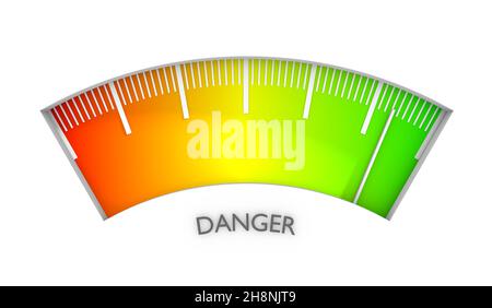 Color scale with arrow from red to green. The measuring device icon ...