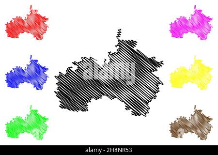 Hamirpur district (Uttar Pradesh State, Republic of India) map vector ...