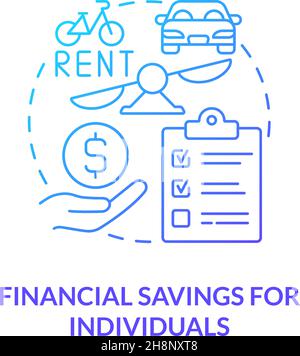 Cost savings blue gradient concept icon Stock Vector Image & Art - Alamy