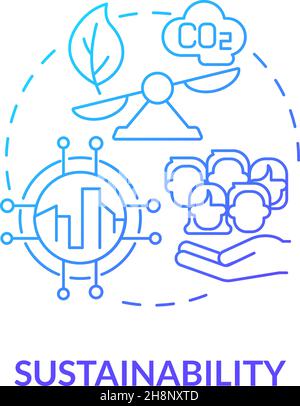 Sustainability blue gradient concept icon Stock Vector Image & Art - Alamy