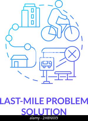 Last-mile problem solution blue concept icon Stock Vector Image & Art ...