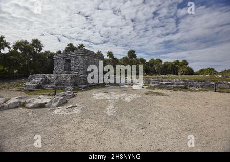 Ancient Mayan ruins at Tulum's Archaeological Zone in Tulum, Quintana ...