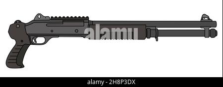 Hand drawing of a classic repeating shotgun Stock Photo - Alamy