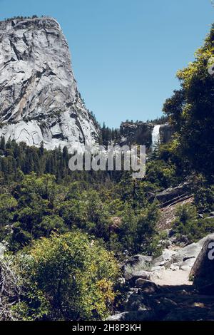 Photograph of Yosemite Falls in Mariposa County, California, showcasing ...