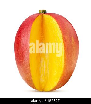 Mango exotic friut three quarters isolated on white background ...