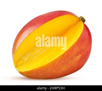 Mango exotic friut three quarters isolated on white background ...