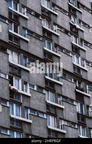 The old block of flats building from soviet era in Riga in Latvia Stock ...