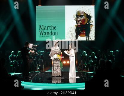 Laureate Marthe Wandou, Cameroon, at the 2021 Right Livelihood Award ...
