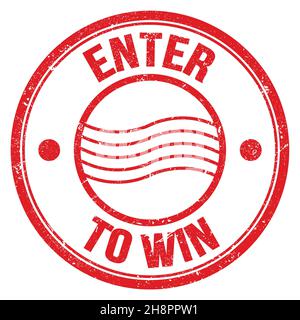 ENTER TO WIN text written on blue-black grungy stamp sign Stock Photo ...