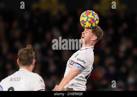 Wolverhampton, UK. 01st Dec, 2021. Matthew Lowton #2 of Burnley with ...