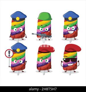 A dedicated Police officer of gummy candy chocolate milk mascot design ...