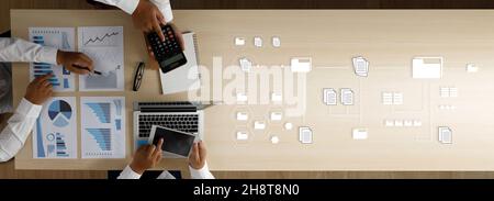 Businessman manage files documentation working modern computer Document ...