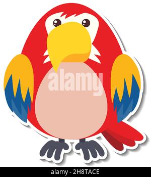 Chubby bird animal cartoon sticker illustration Stock Vector Image ...