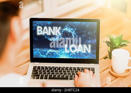 Conceptual caption Get A Loan. Concept meaning mount of money that is ...