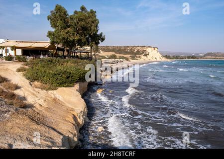 Melanda fish restaurant, Avdimou beach, Pissouri, Cyprus Stock Photo ...