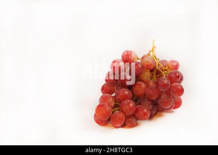 Bunch of crane ripe grapes on an isolated, white background. Place for ...
