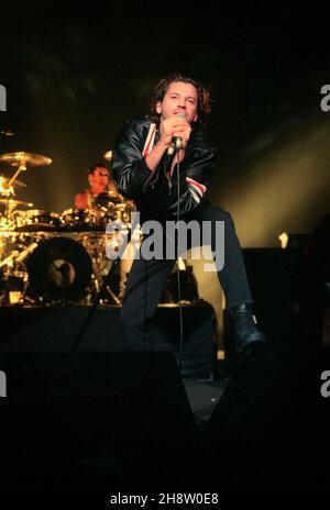 Michael Hutchence lead singer of INXS, pictured in concert - X Factor ...