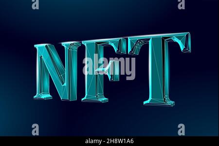 3D NFT Non Fungible unique cryptocurrency. Blockchain art crypto ...