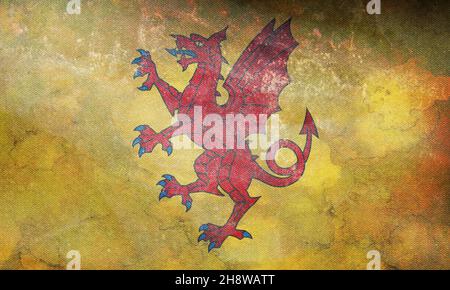 Top view of flag of Somerset . flag of united kingdom of great Britain ...