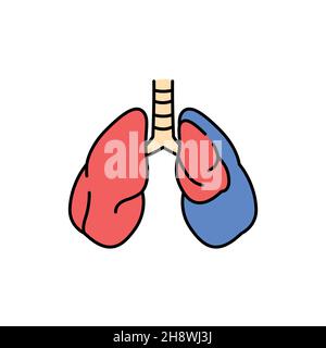 Pneumothorax color line icon. Human diseases. Pictogram for web page ...