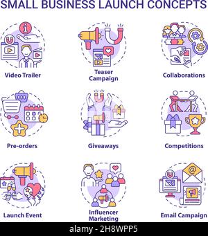 Product launch outline icons collection. Product, Launch, Release ...