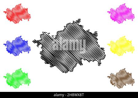 Hisar district (Haryana State, Republic of India) map vector ...