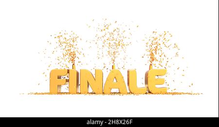Final text with confetti on white background - 3D rendering Stock Photo ...