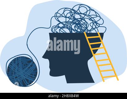 Neurosis psychological disorder problem, mental health. Isolated vector ...