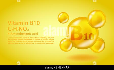 Vitamin B10 chemical formula. Vitamin B10 Realistic chemical molecular ...