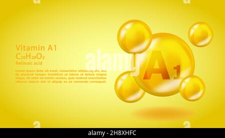 Vitamin A1 Retinoic acid molecular structure. Vitamin A1 Retinol ...
