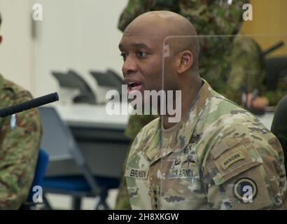 U.S. Army Lt. Gen. Xavier Brunson, I Corps commanding general, and ...