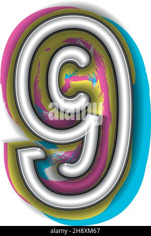 ninth number neon glow icon illustration Stock Vector Image & Art - Alamy