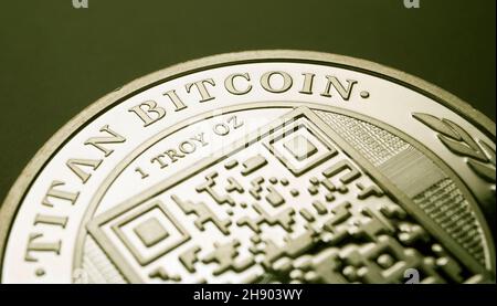Macro shot of a titan coin Crypto currency Stock Photo - Alamy
