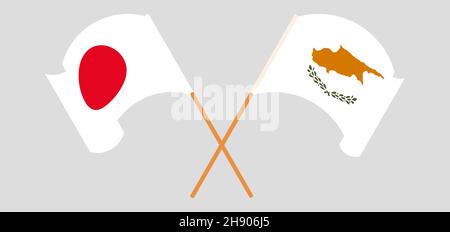 Japan and Republic of Cyprus flags for official meeting against ...