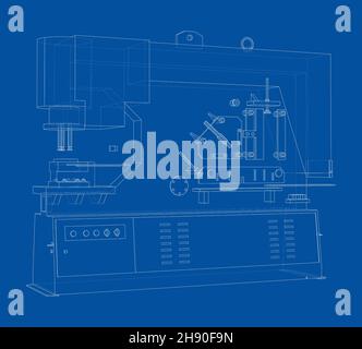 Lathe blueprint, illustration Stock Photo - Alamy