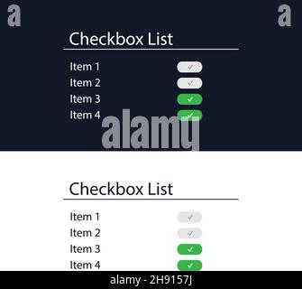 A checkbox form for the website. User interface for the website and application. Vector ...