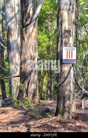 danger unstable ground sign on a metal fence Stock Photo - Alamy